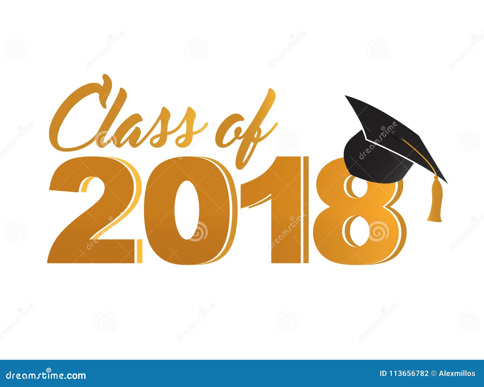 Class of 2018 Golden Sign Illustrator. Design Graphic Stock Vector ...