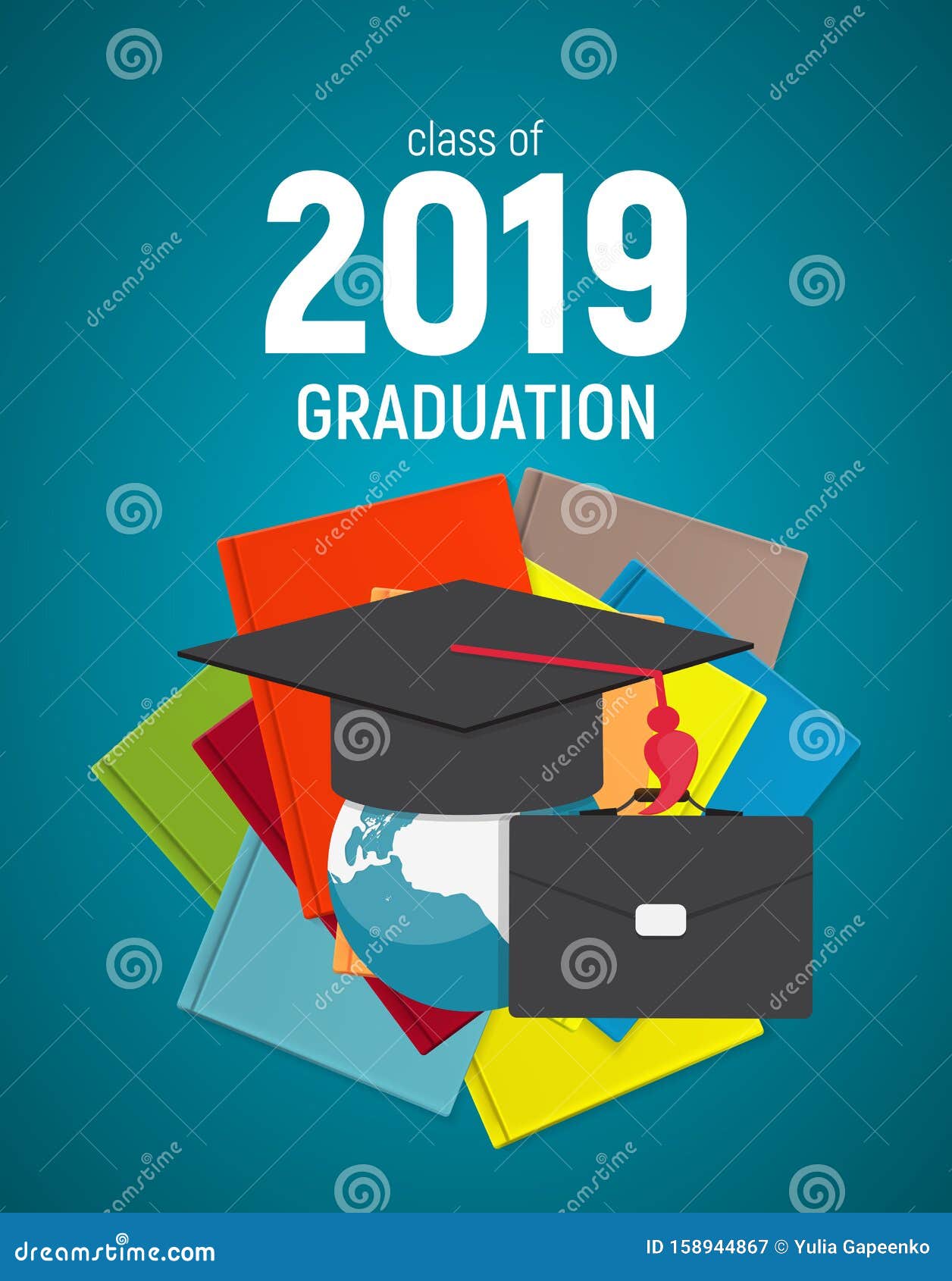 Class of 2019 Graduarion Education Background. Vector Illustration ...