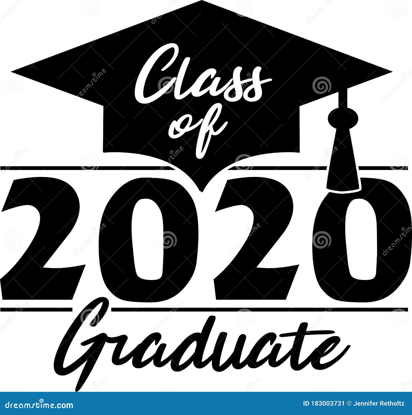 Class of 2020 Graduate Graphic Stock Vector - Illustration of ceremony ...