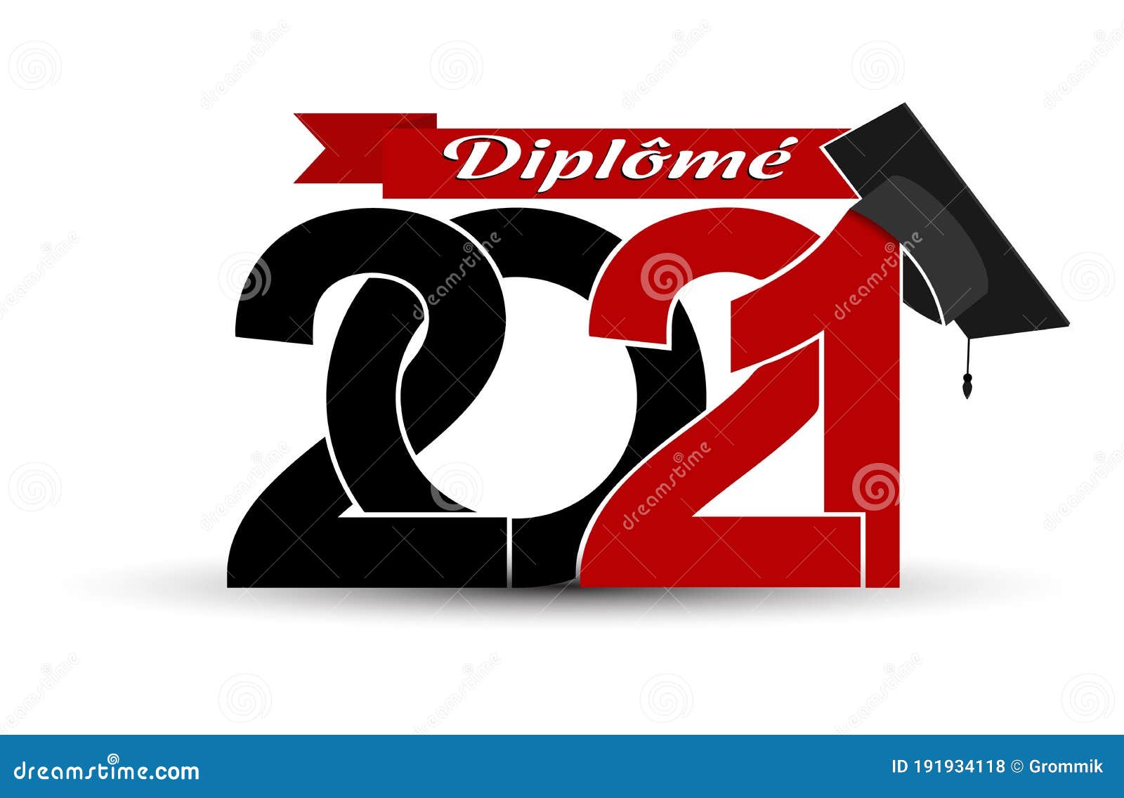 Class and Graduates of 2021 with a Graduation Cap. Language French ...