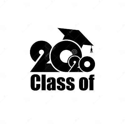 Class of 2020 with Graduation Cap. Simple Design on White Background ...