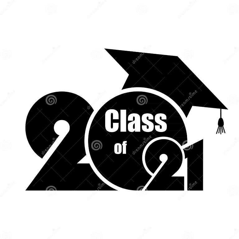 Class of 2021 with Graduation Cap. Flat Simple Design on White Stock ...