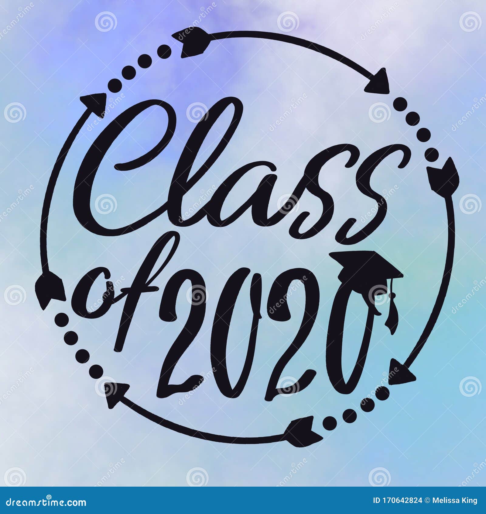 Class of 2020 with Graduation Cap and Frame with Arrows and Dots Stock ...