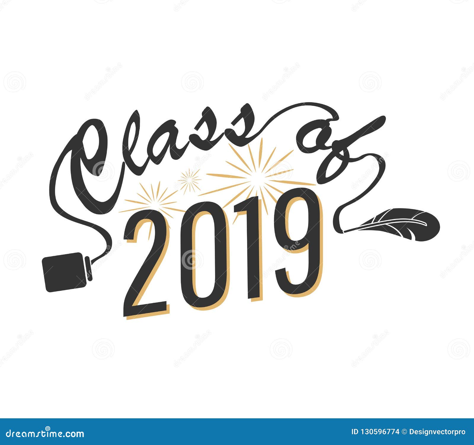 Class of 2019 Graduation Card Stock Vector - Illustration of high ...