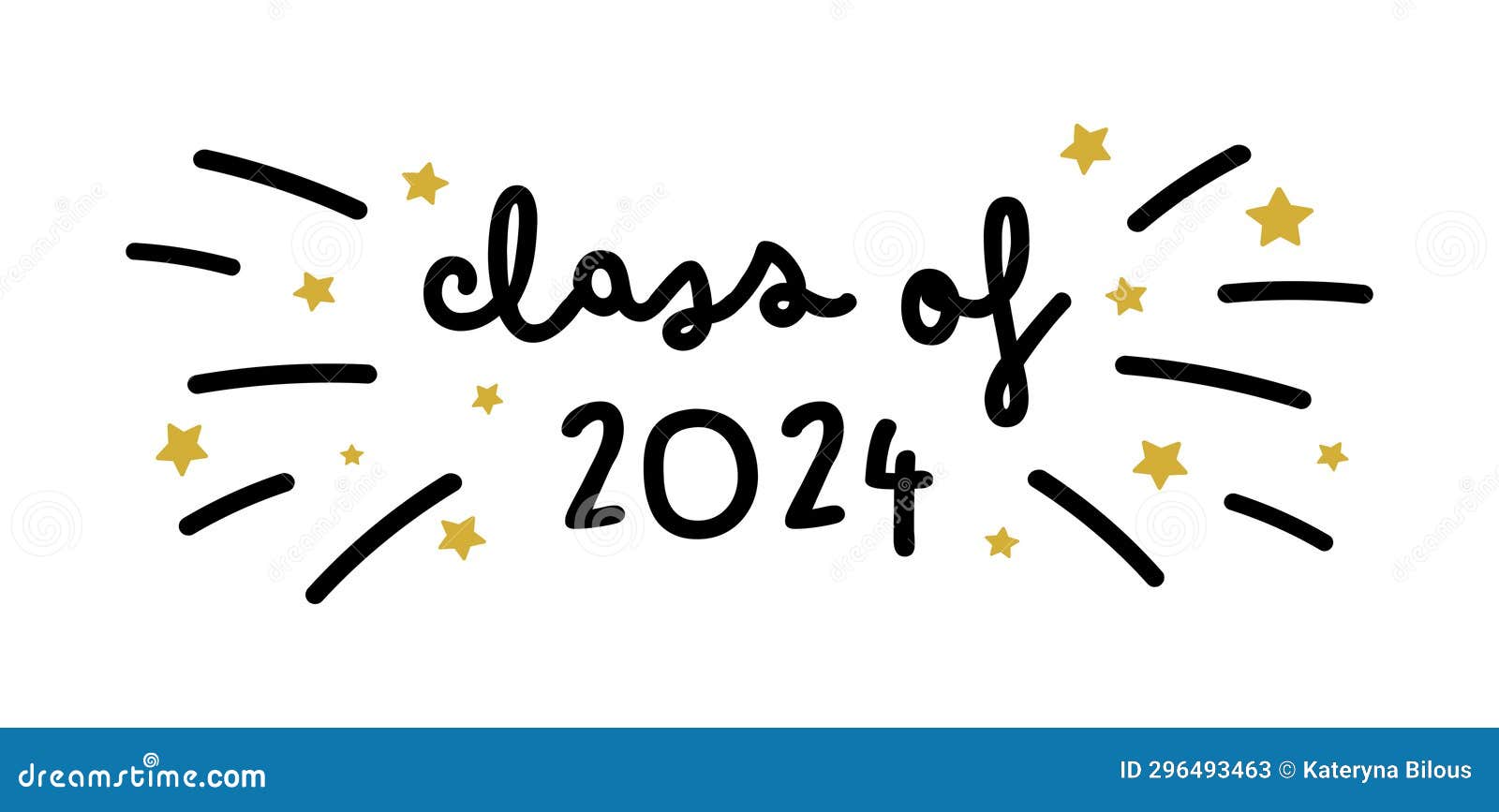 Class of 2024 Graduation Handwritten Text Stock Vector - Illustration ...