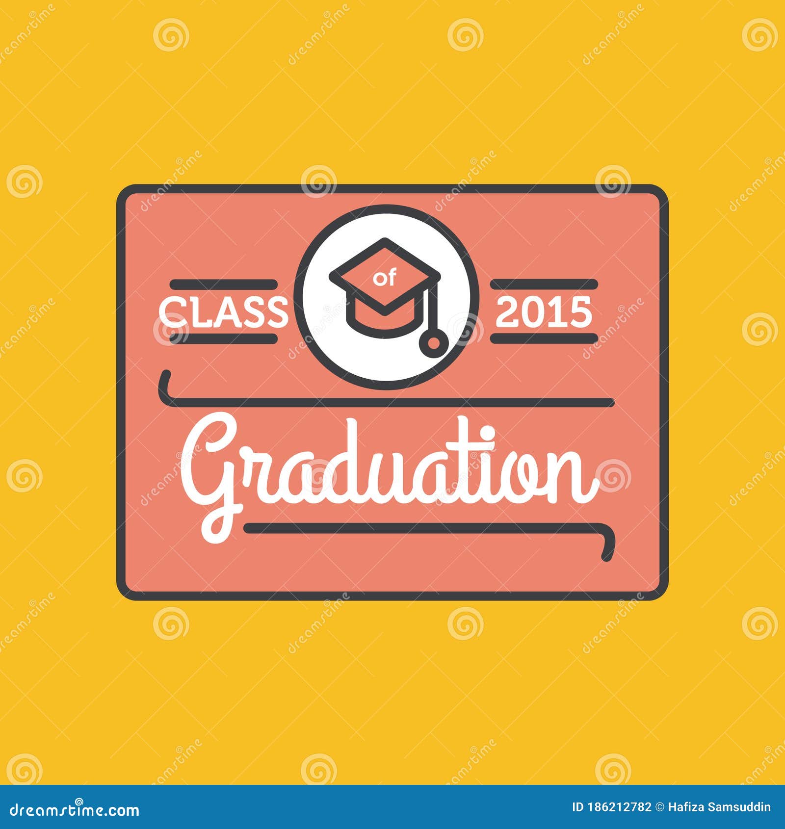 Class of 2015 Graduation Poster. Vector Illustration Decorative Design ...