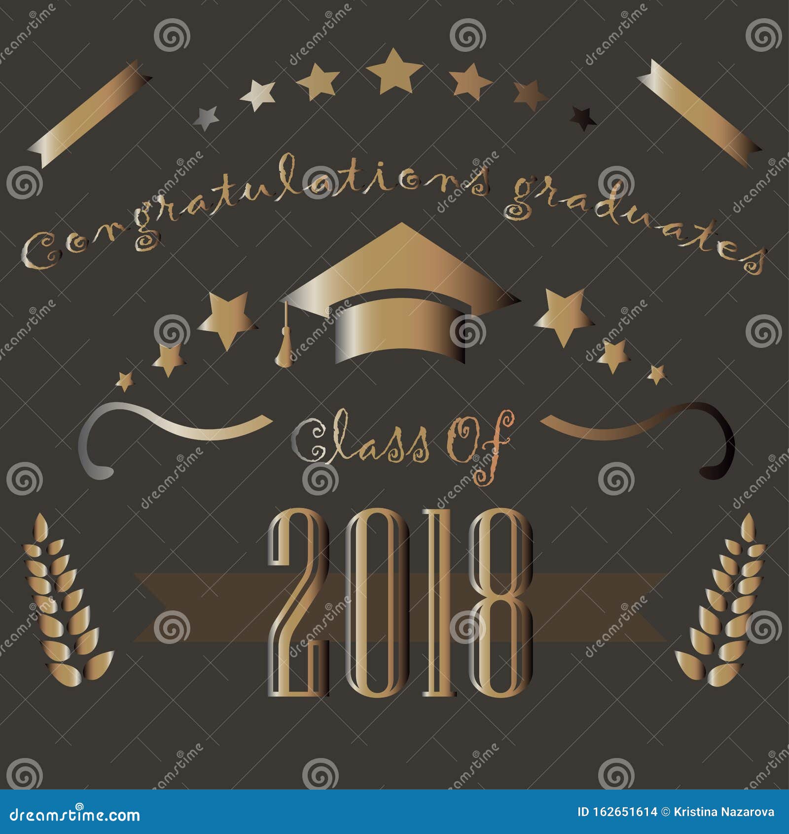 Class of 2018. Graduation Theme Stock Illustration - Illustration of ...