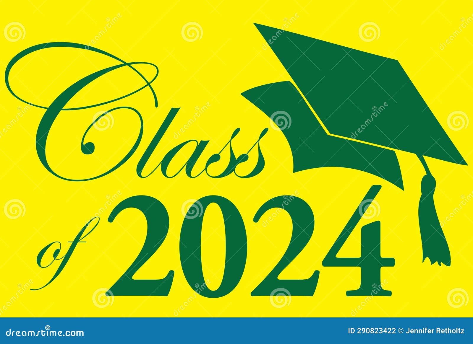 Class of 2024 Green with Gold Background Stock Illustration ...