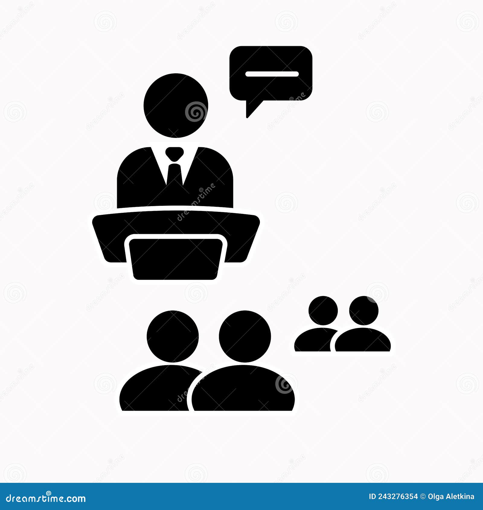 Class Group of Individuals Drawn, Lecturer Icon Stock Vector ...