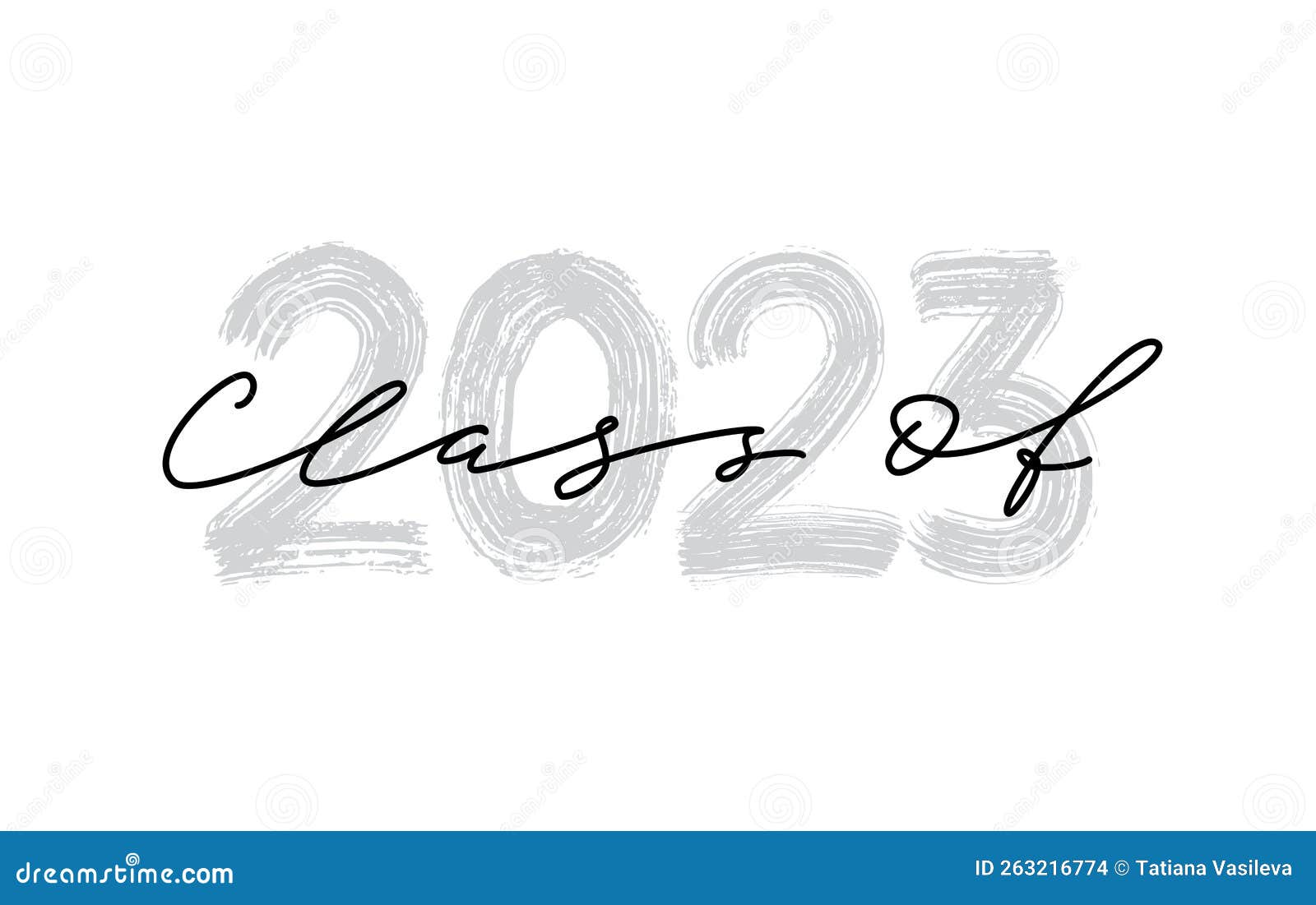 Class Of 2023 Hand Drawn Brush Lettering Graduation Logo Stock Vector