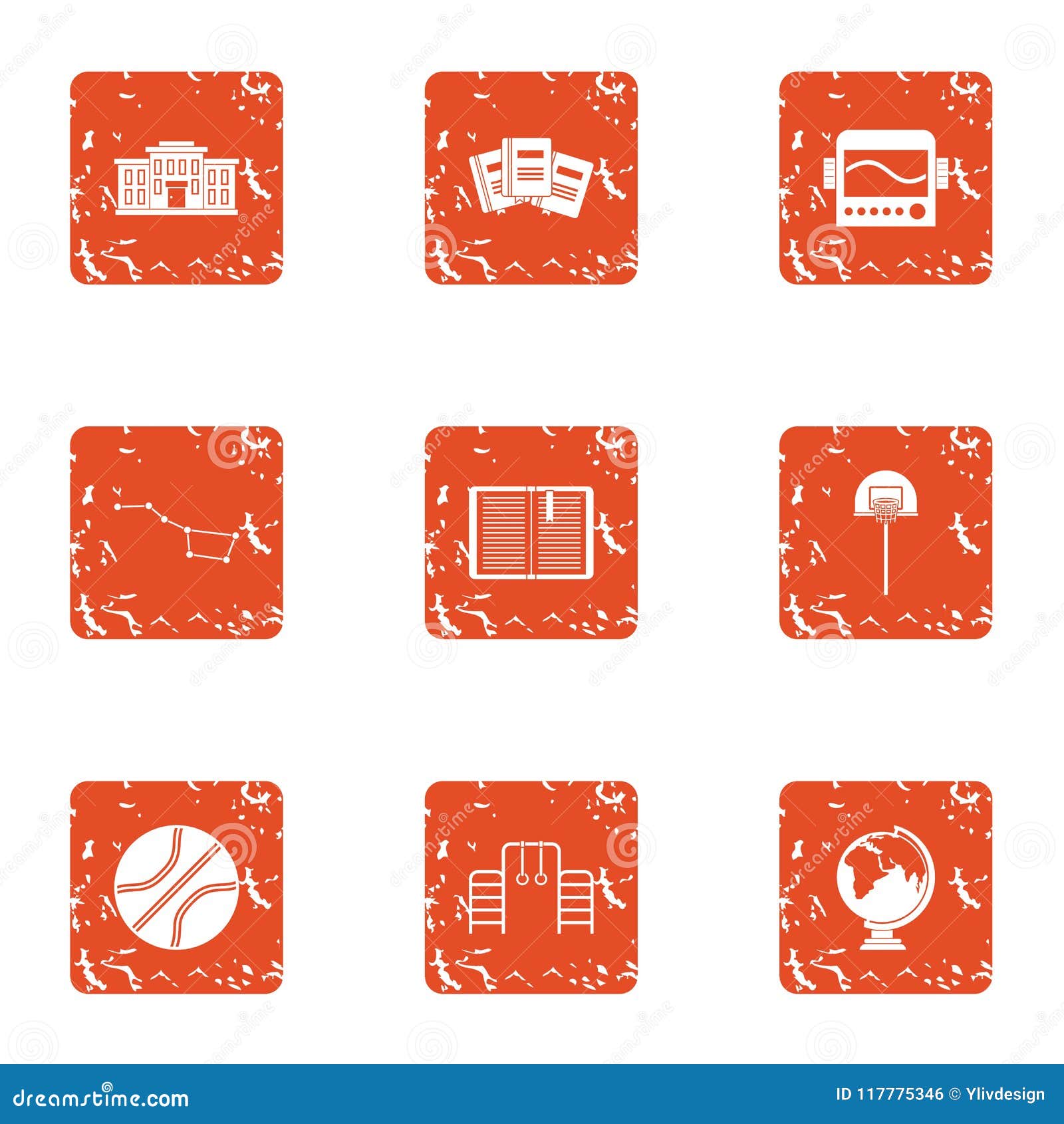 Class Icons Set, Grunge Style Stock Vector - Illustration of group ...