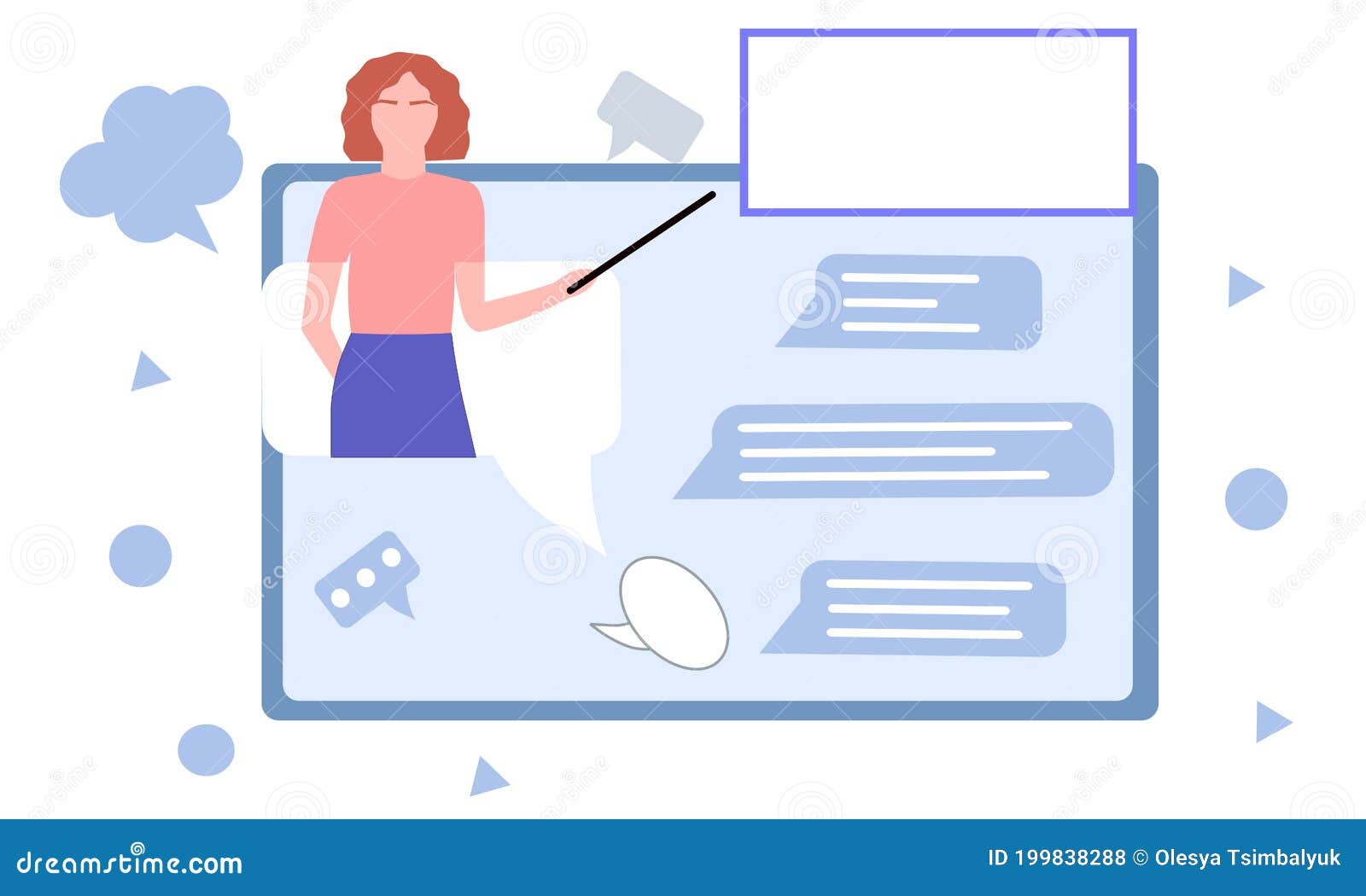 Class with an Online Teacher, Vector Graphics Stock Vector ...