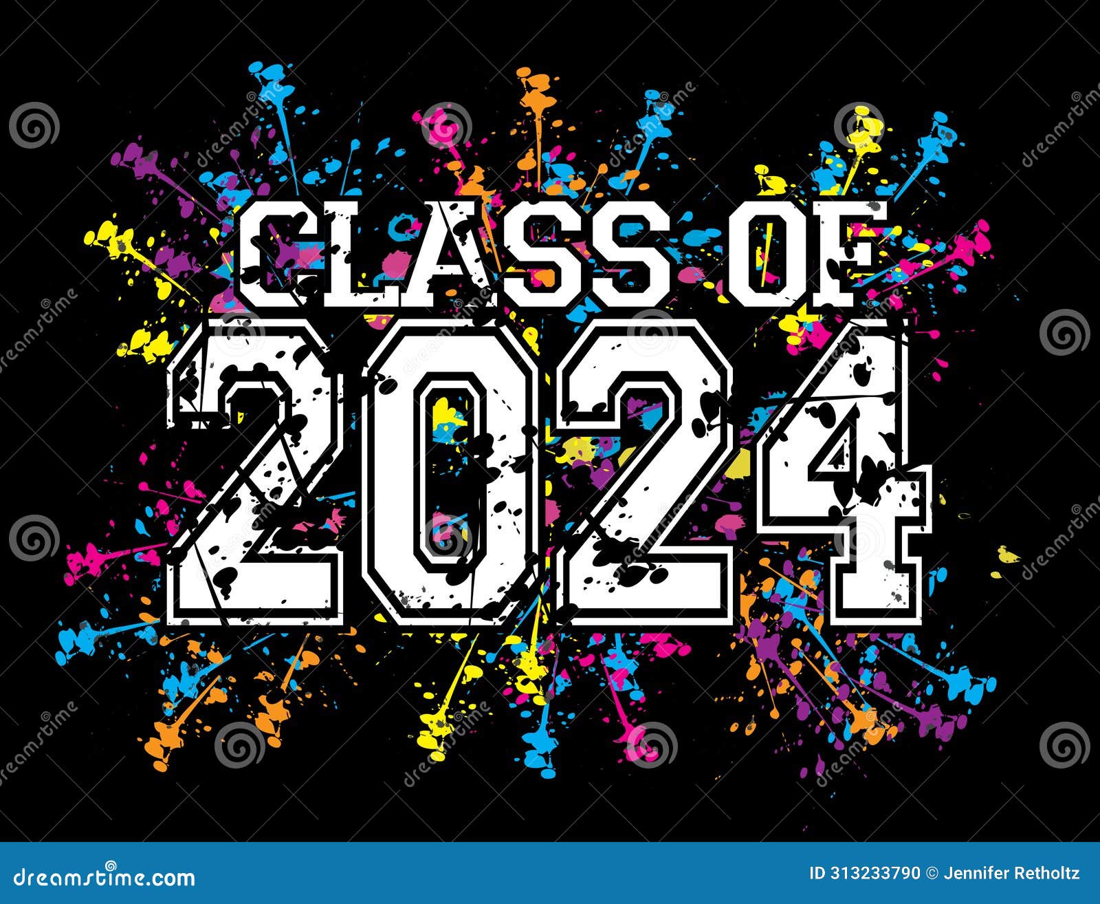Class of 2024 Paint Splatter Stock Illustration - Illustration of ...