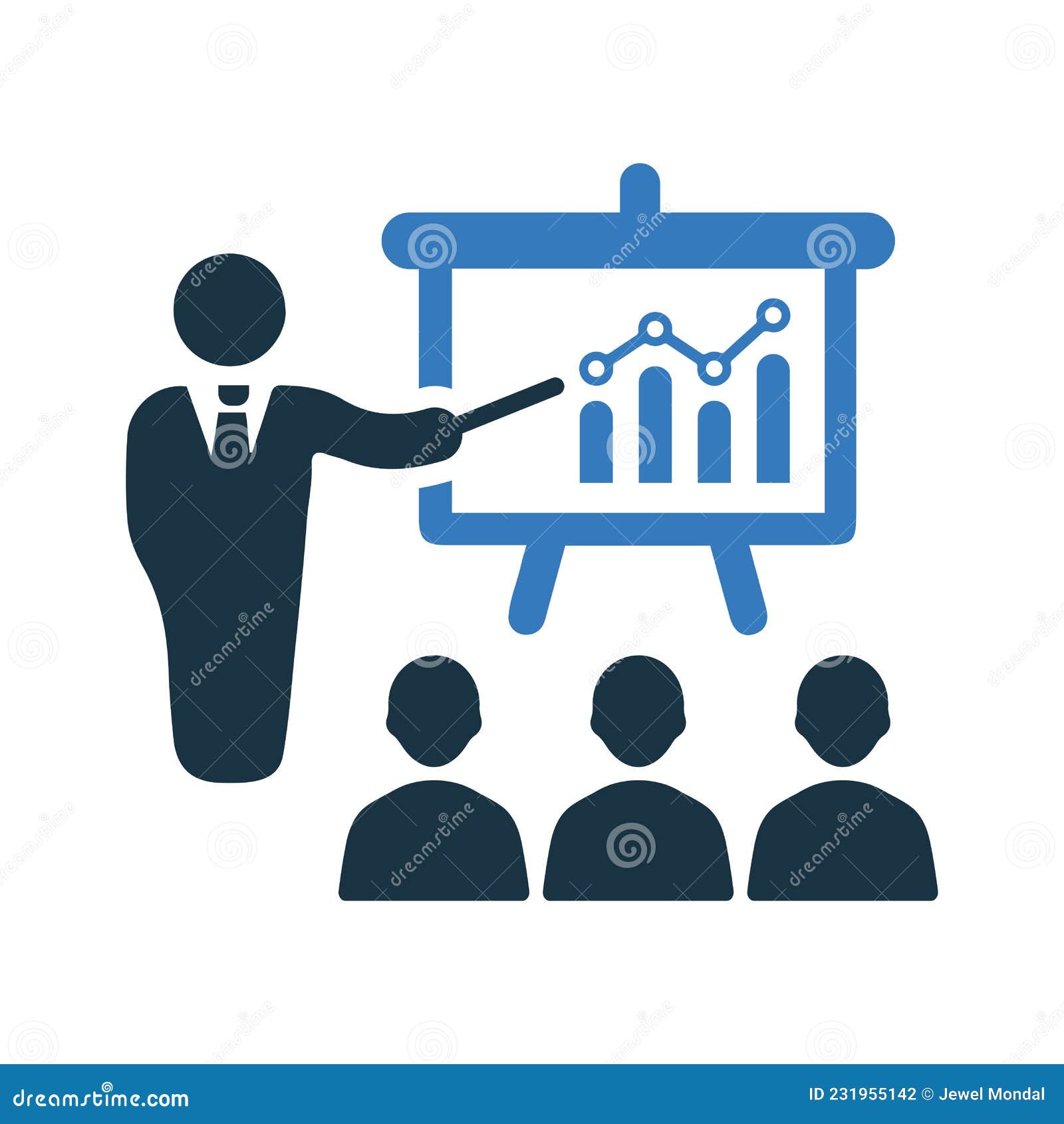 Class, Presentation, Board Icon. Simple Flat Design Concept Stock ...