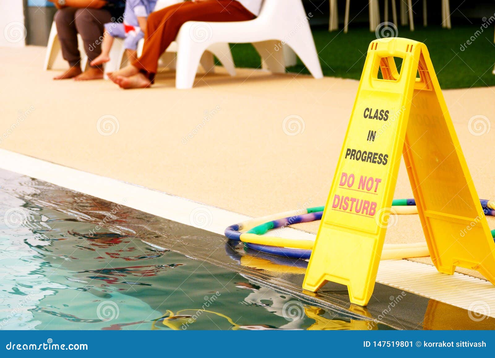 Class in Progress Do Not Disturb Sign at Swimming Pool Stock Image ...