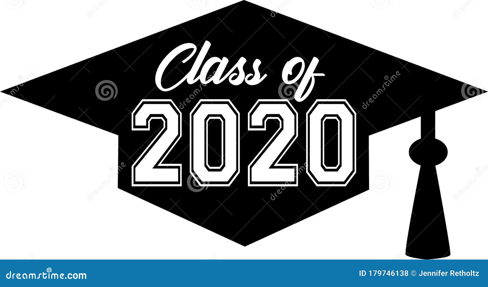 Class of 2020 Inside Graduation Cap Stock Illustration - Illustration ...