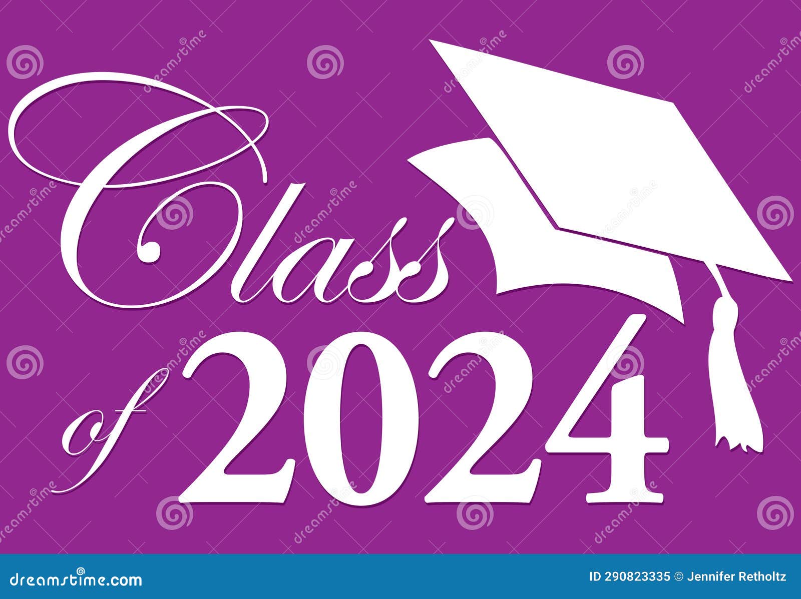 Purple Class Of 2024 Achieving More Banner Stock Image | CartoonDealer ...