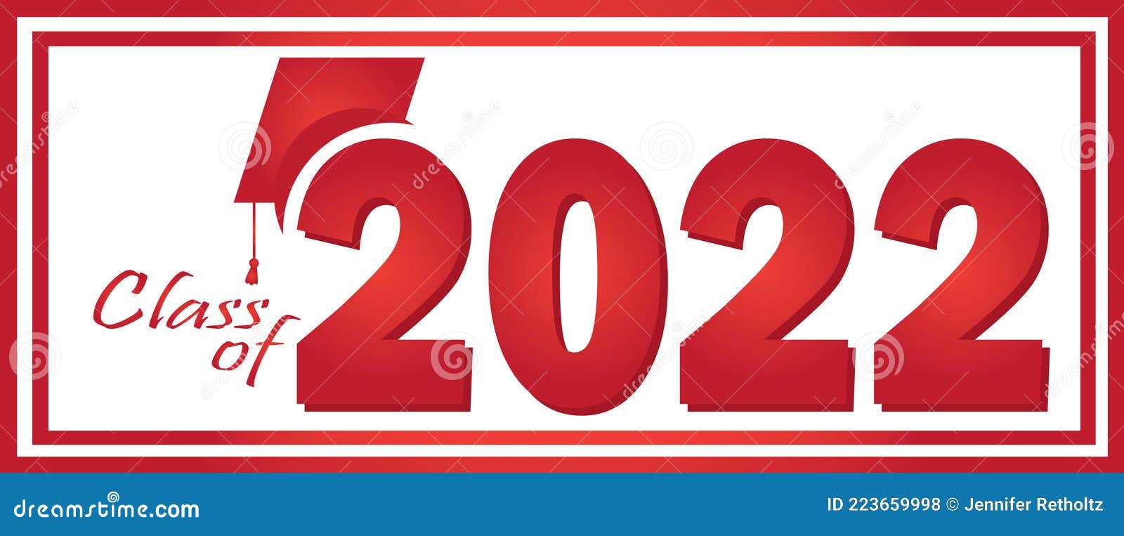 Class of 2022 Red box stock illustration. Illustration of graduate ...