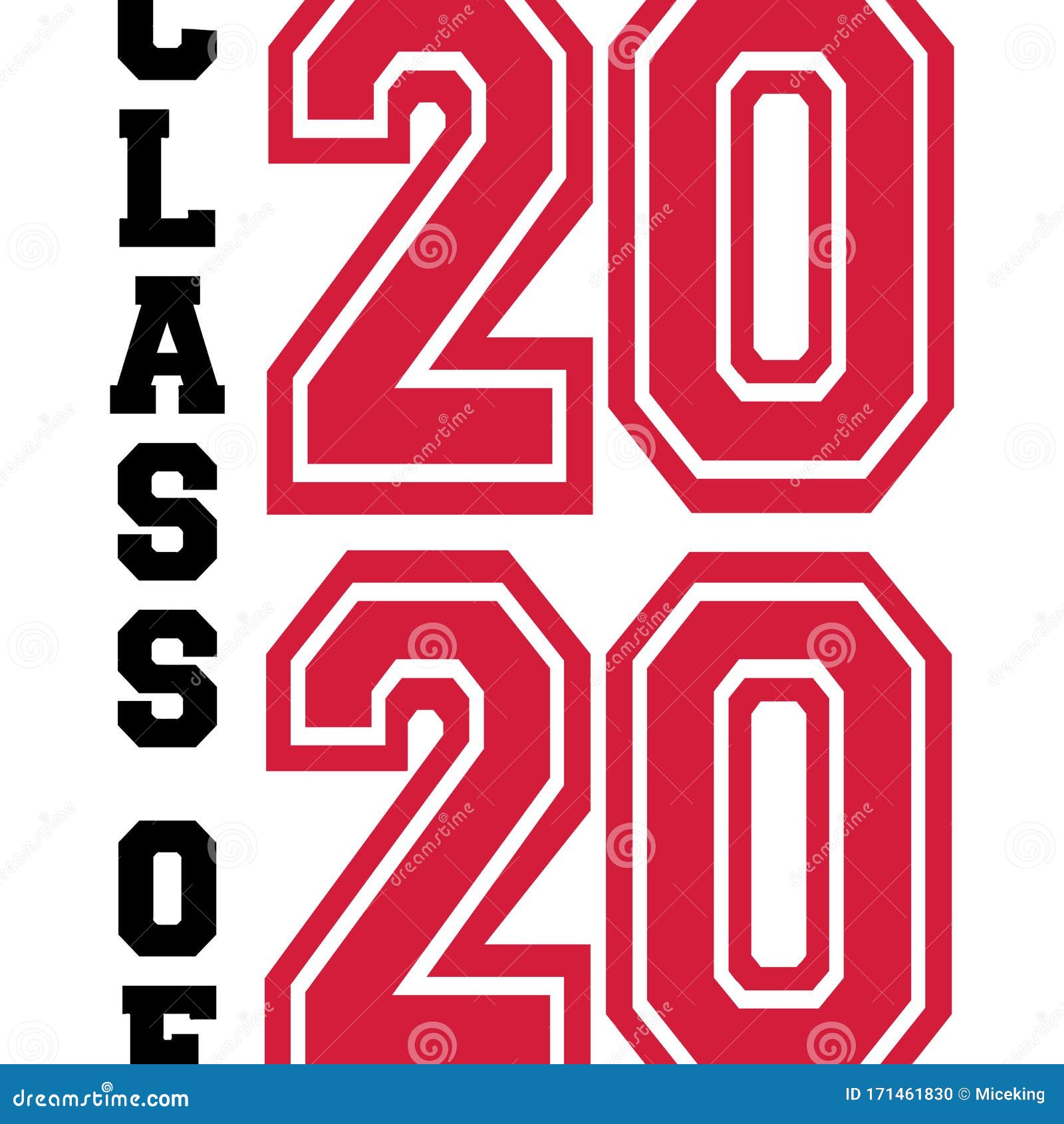 Class of 2020 red stock vector. Illustration of diploma - 171461830