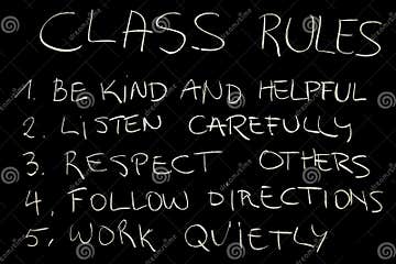 Class rules stock image. Image of kind, obey, blackboard - 33584625
