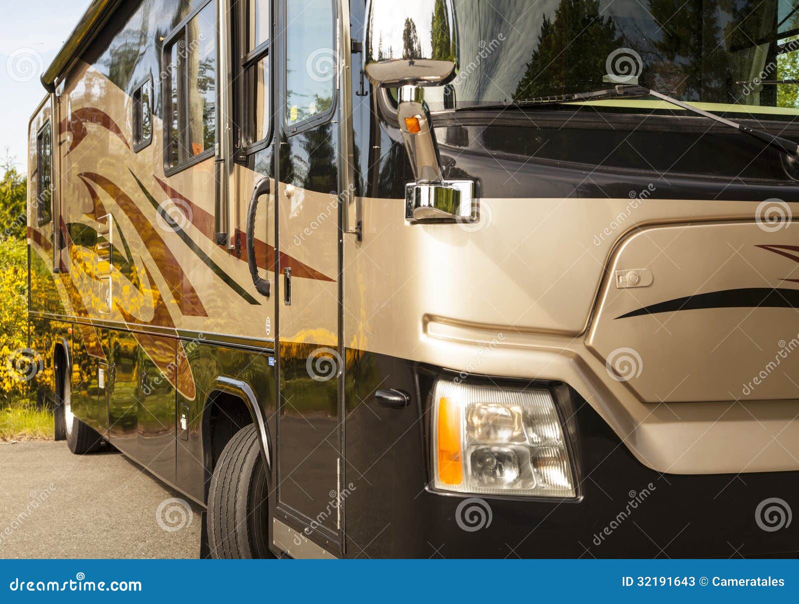 Class a RV stock image. Image of highway, freedom, recrecreational ...