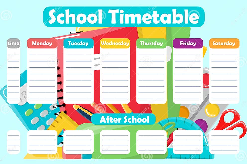 Class Schedule, School Schedule.Office Supplies. School Supplies on a ...