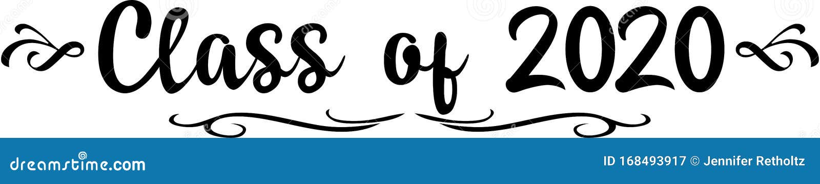 Class Of 2020 Round Lable. Hand Drawn Brush Lettering Graduation Logo ...