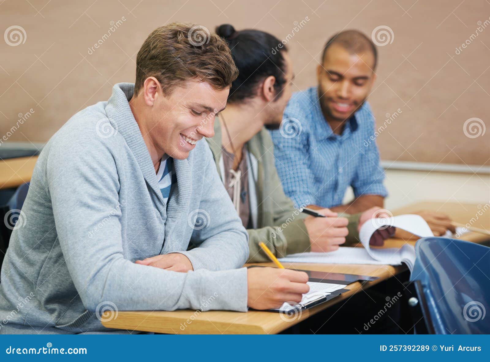 Class is in Session. University Students in a Classroom. Stock Image ...