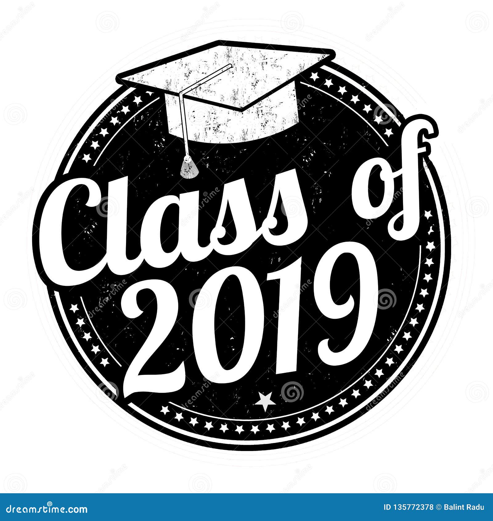 Class Of 2019 Graduation Greeting Card. Graduations Caps Thrown Up With ...