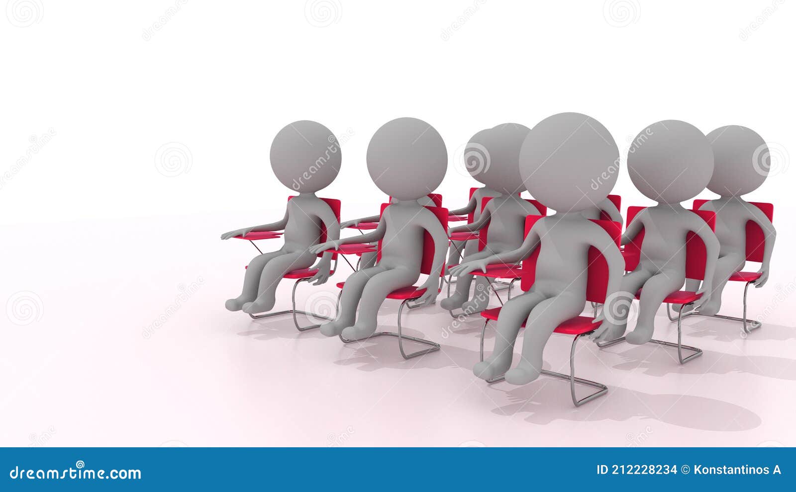 Class Students Audience Attending Lesson School Education - 3d ...