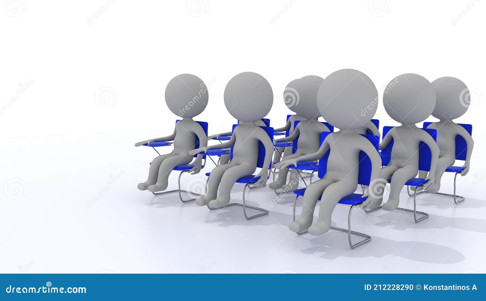 Class Students Audience Attending Lesson School Education - 3d ...