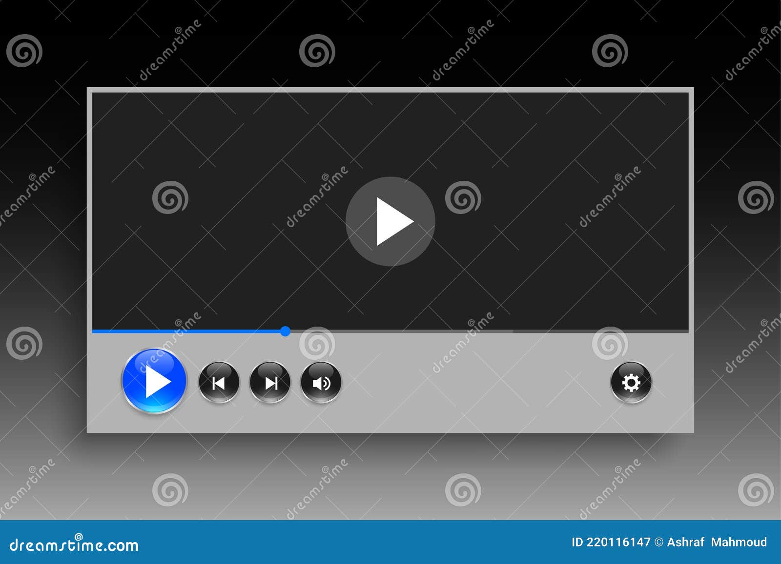 Class Style Video Player Template Design Mockup Stock Vector ...