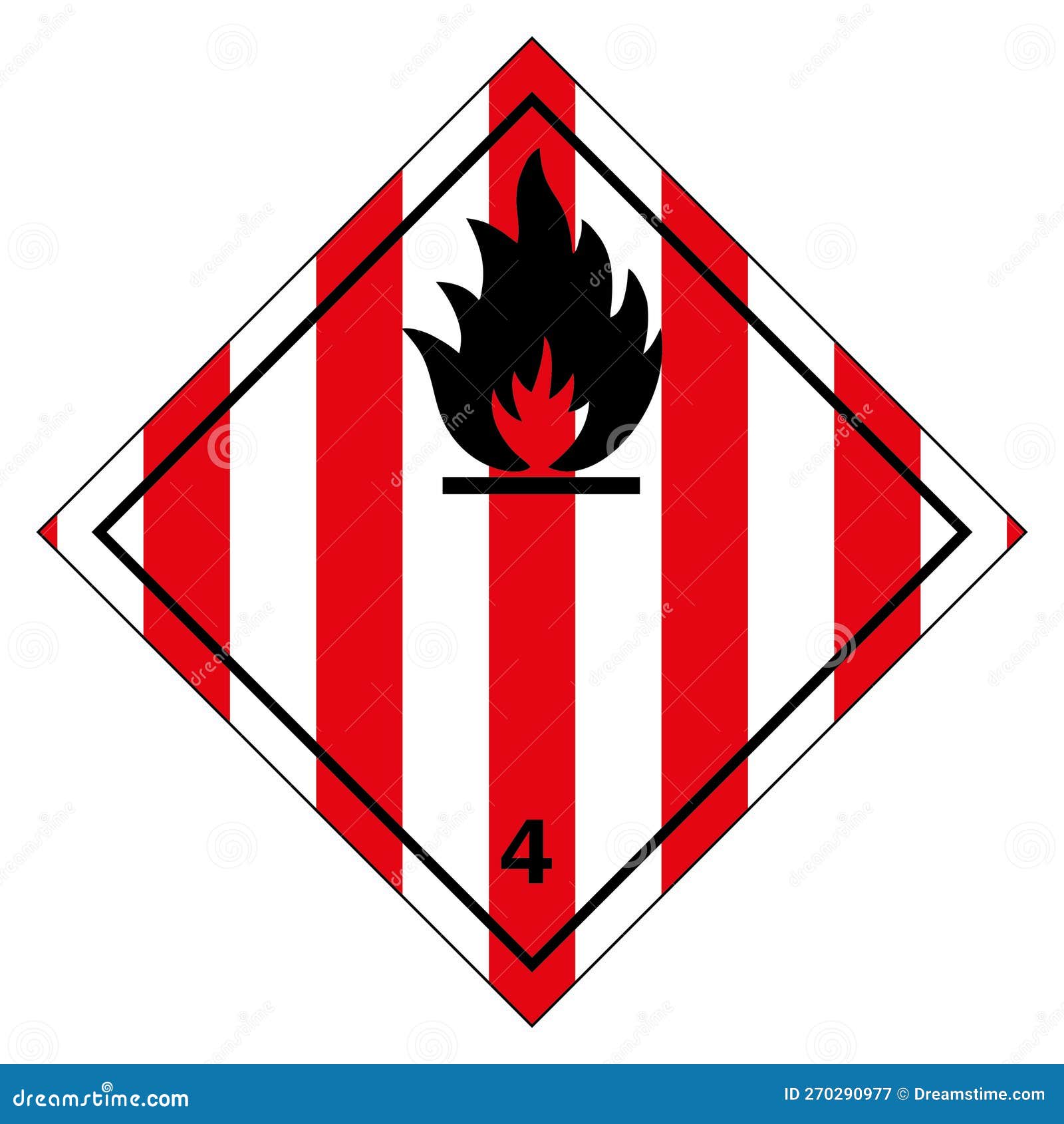 Class 4 Symbol: Flammable Solids. Vector Illustration. Stock ...