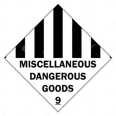 Class 9 Symbols: Miscellaneous Hazardous Materials. Stock Illustration ...