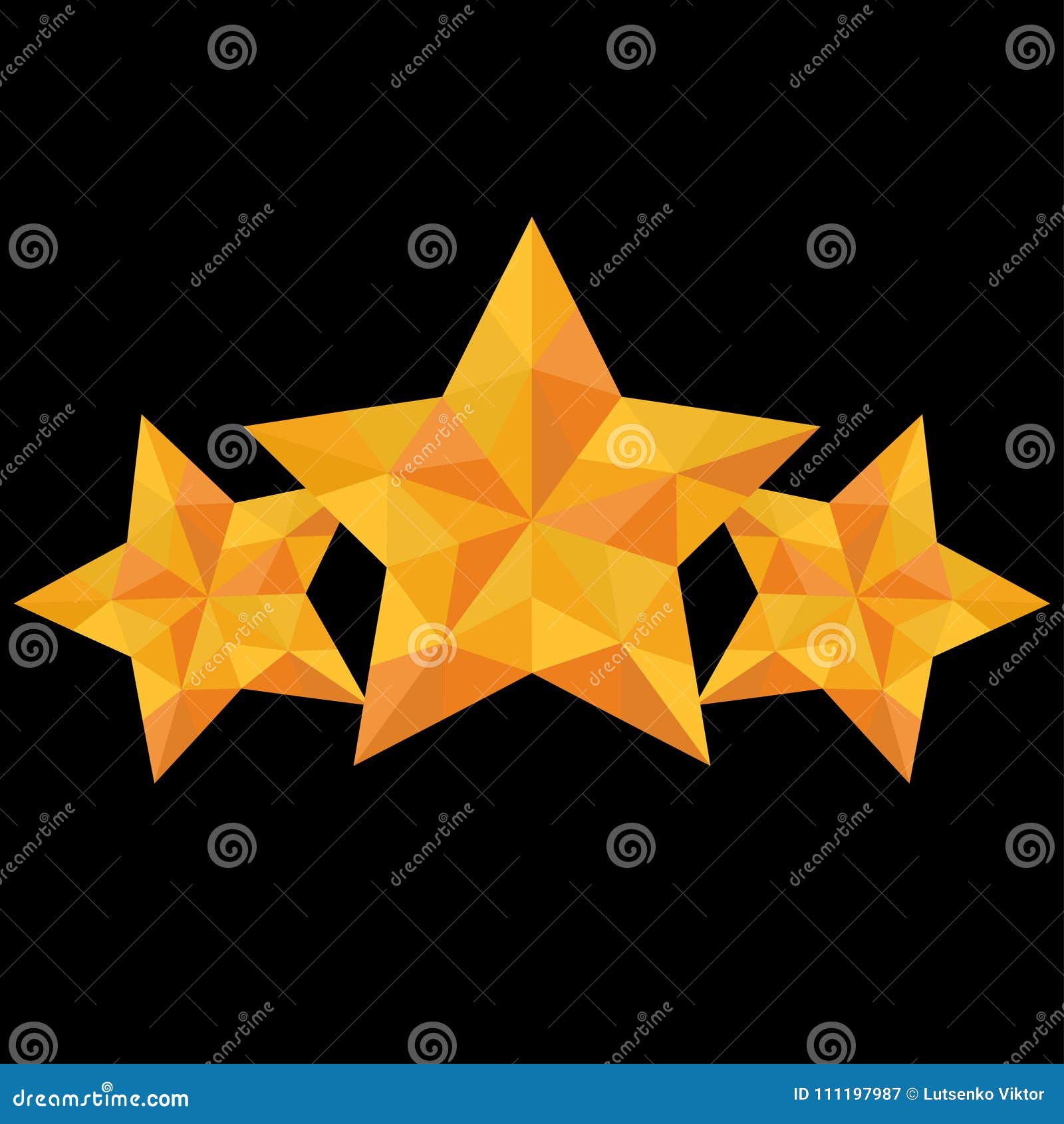 Class Three Triangulation Yellow Star on a Black Background Stock ...