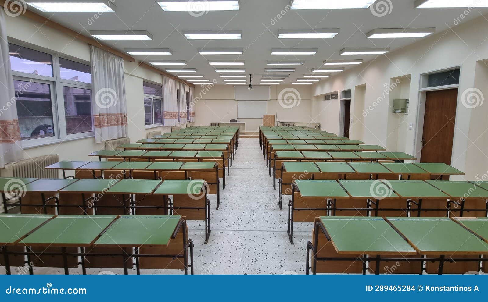 Class University Desks Large Education Study Empty Students Stock Photo ...