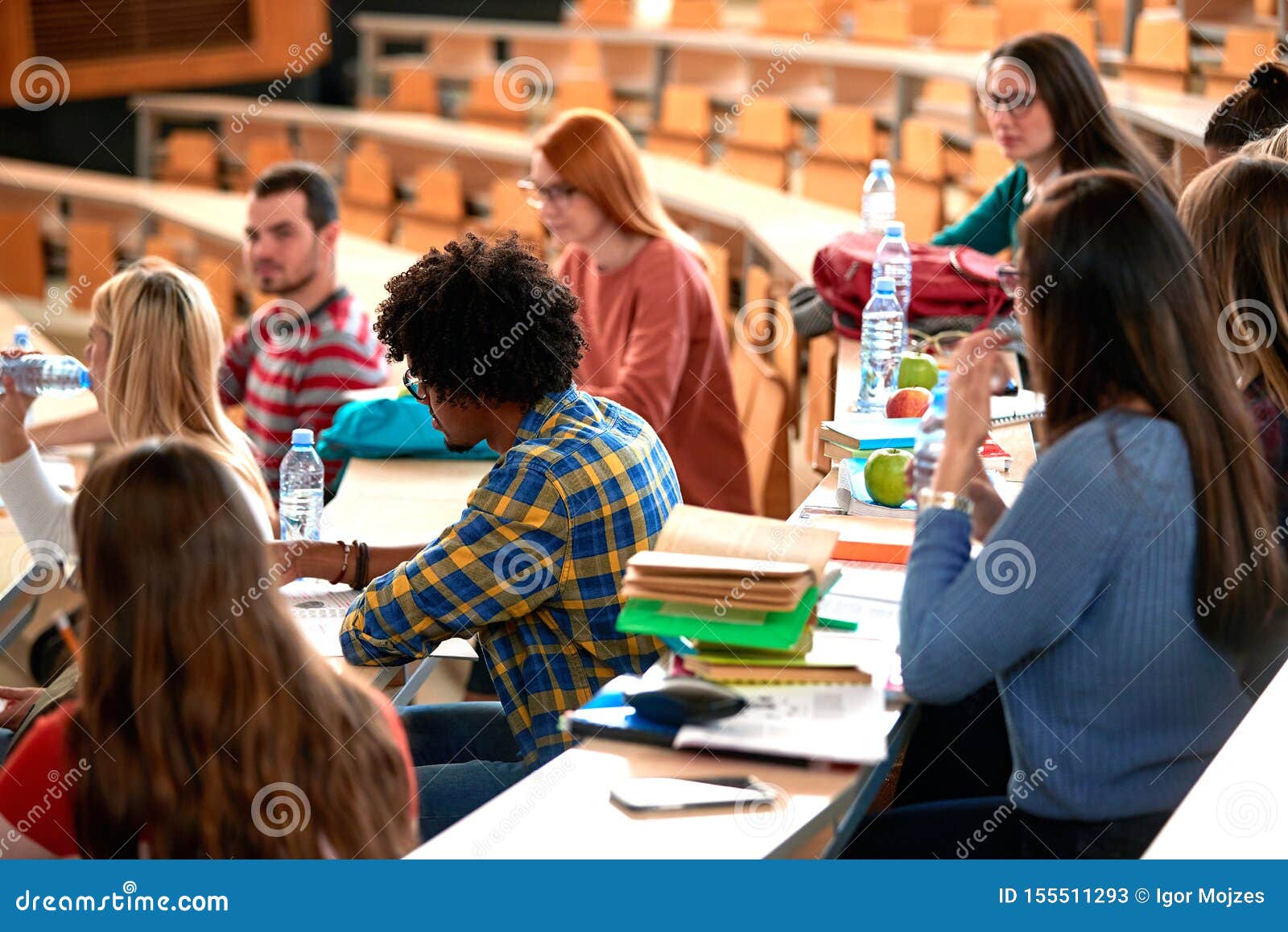 Class of University Students Learning Together Stock Image - Image of ...