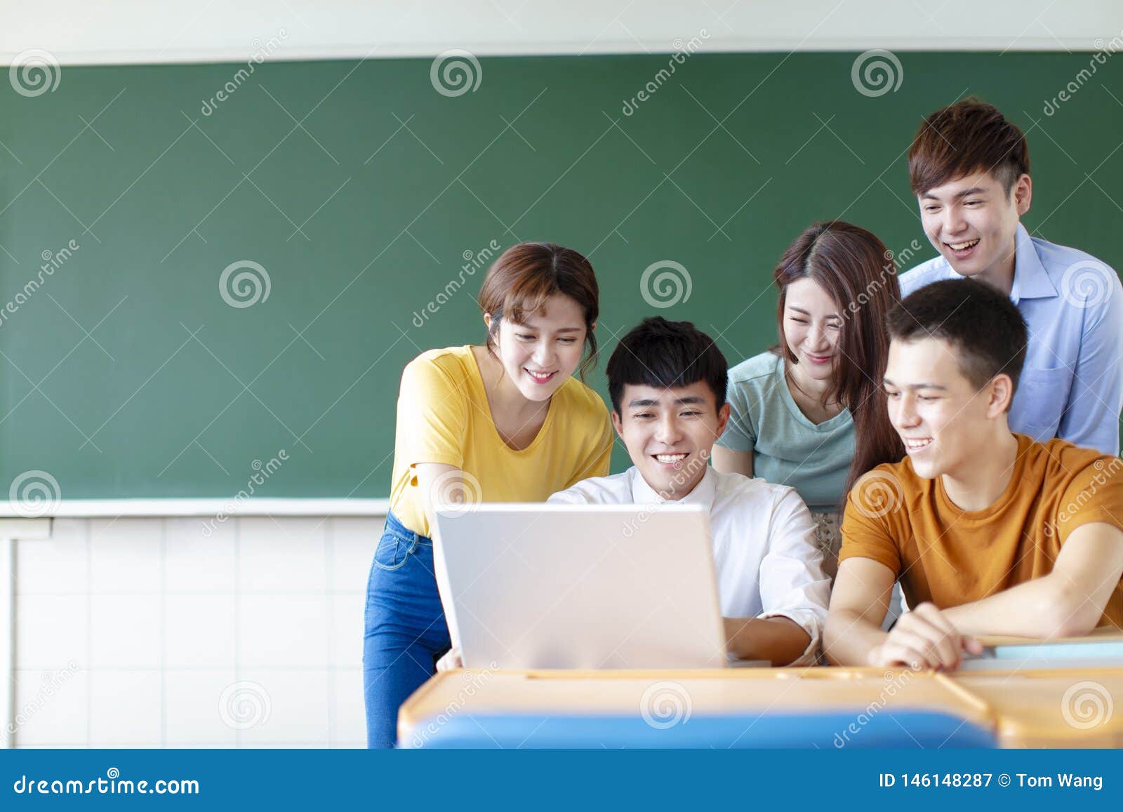 University Students Using Laptops in Classroom Stock Image - Image of ...