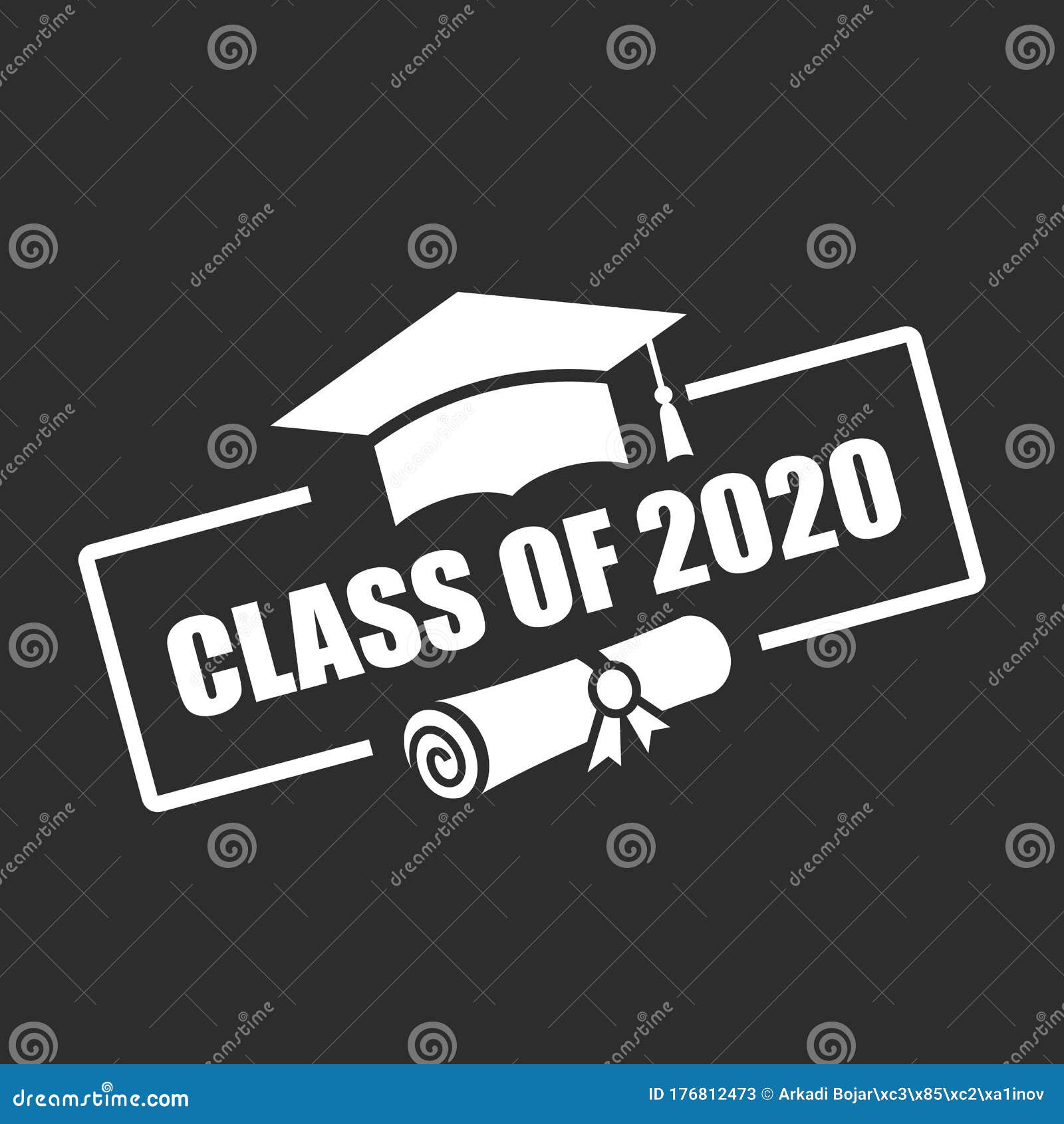 Class of 2020 Vector Emblem Stock Vector - Illustration of graduation ...