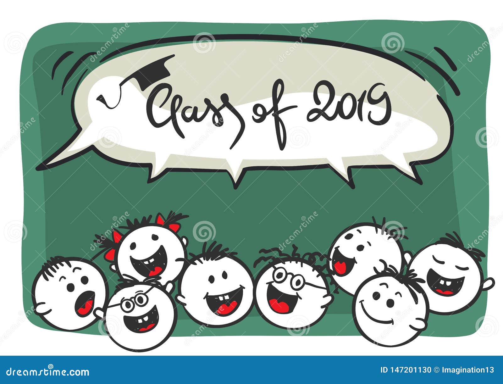 Class of 2019. stock vector. Illustration of grad, cartoon - 147201130