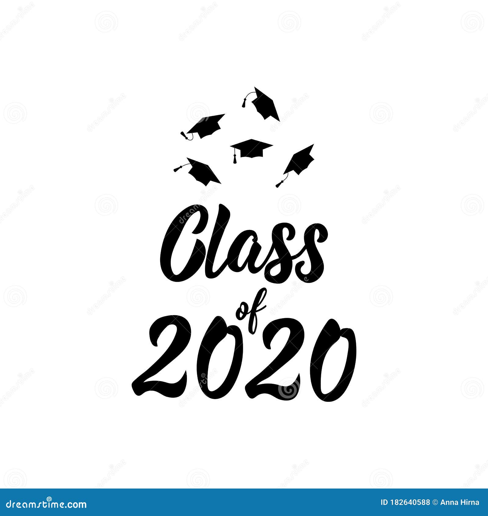 Class of 2020. Vector Illustration of a Graduating Class. Graphics ...