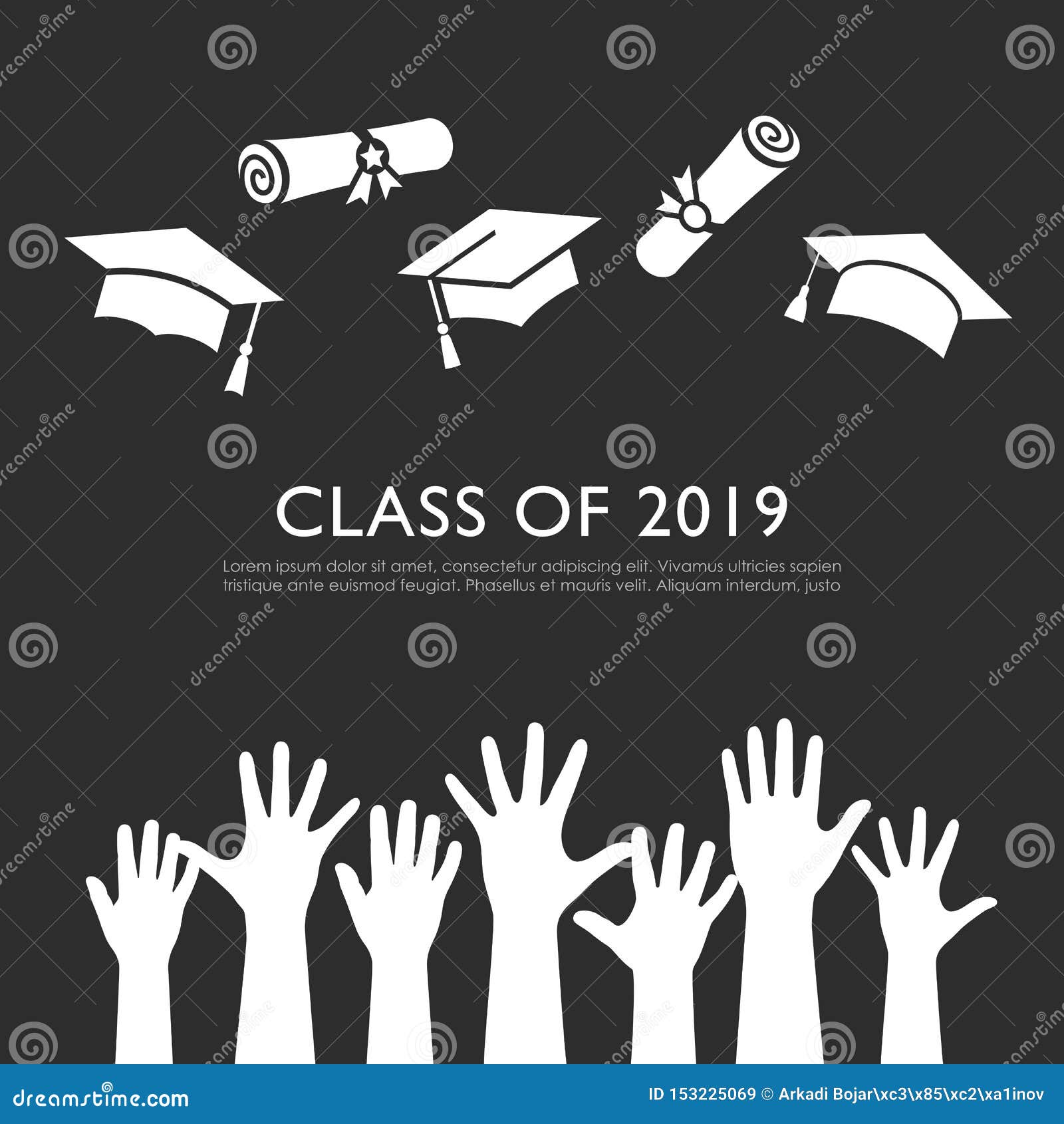 Class Graduation Vector Poster Stock Vector - Illustration of graduated ...