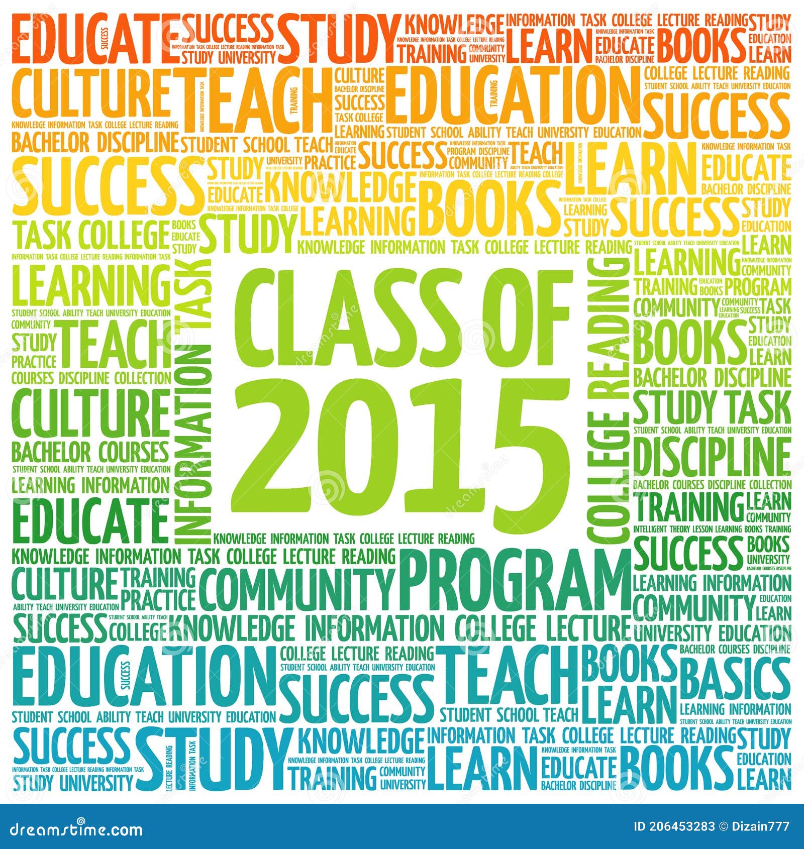CLASS of 2015 word cloud stock illustration. Illustration of college ...