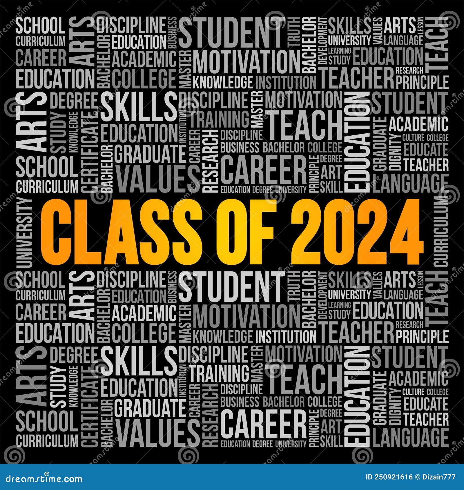 CLASS of 2024 Word Cloud Collage, Education Concept Background Stock ...