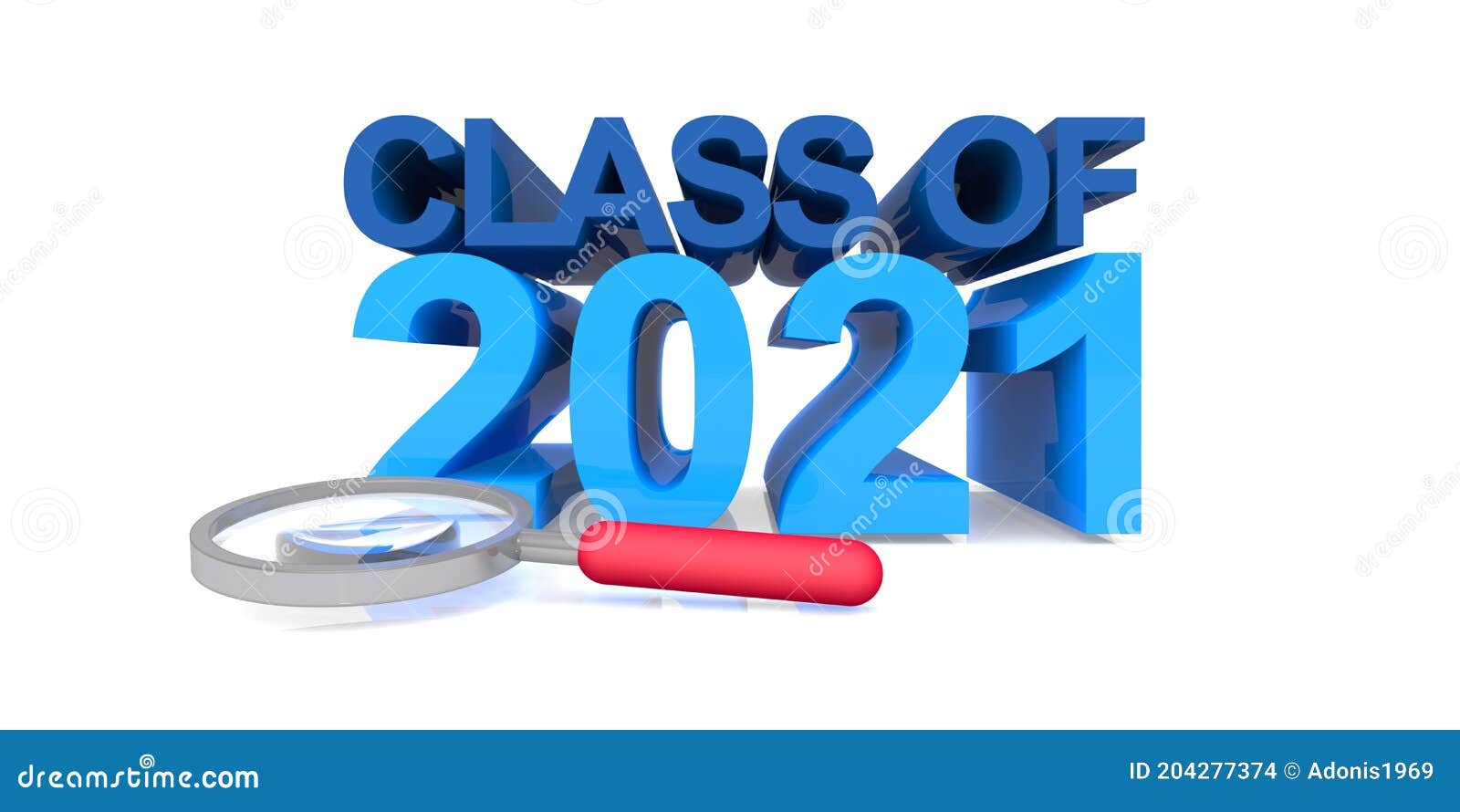 Class of 2021 on white stock illustration. Illustration of high - 204277374