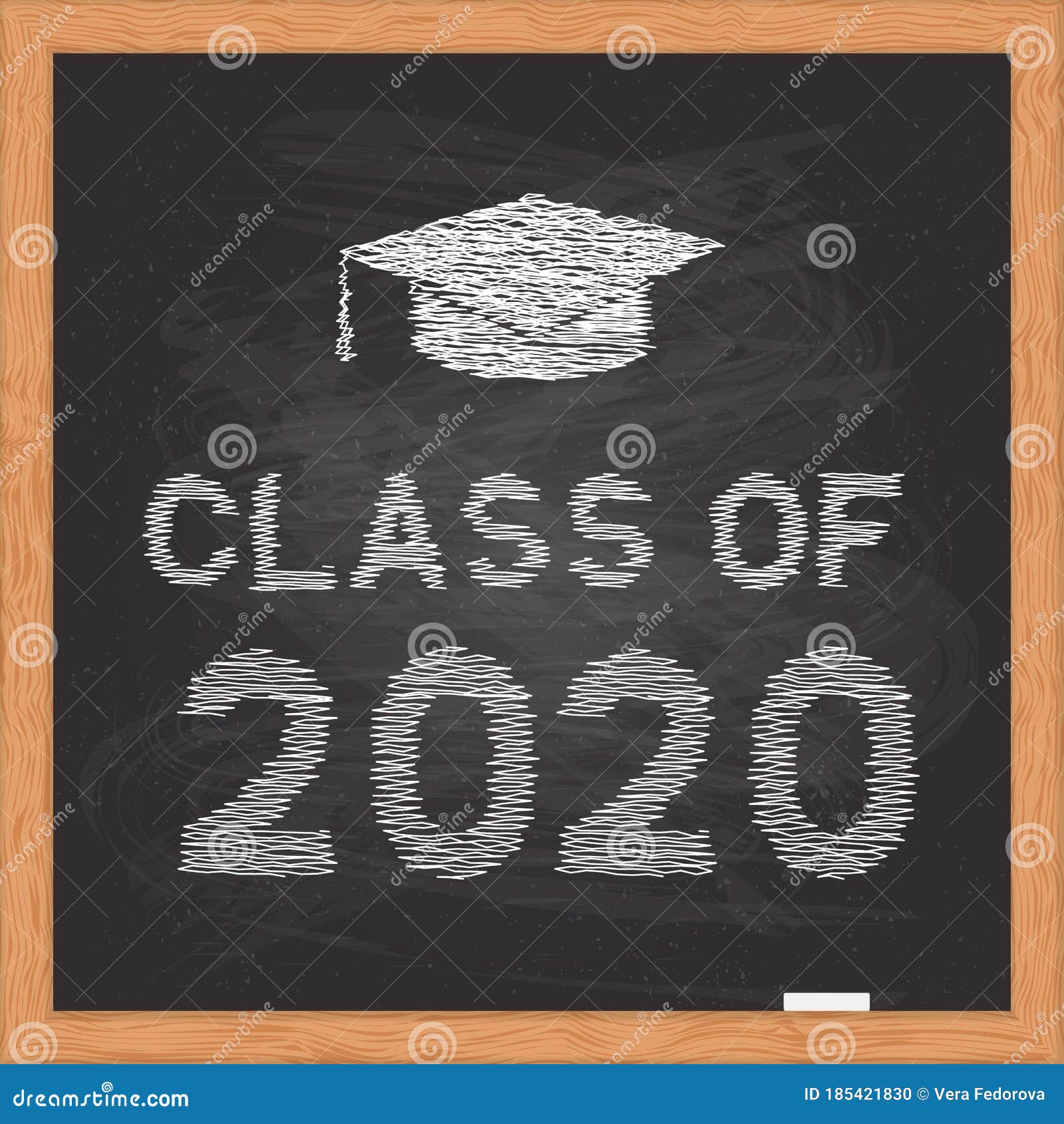 Class of 2020 Written on Chalkboard with Wooden Frame. Congratulations ...