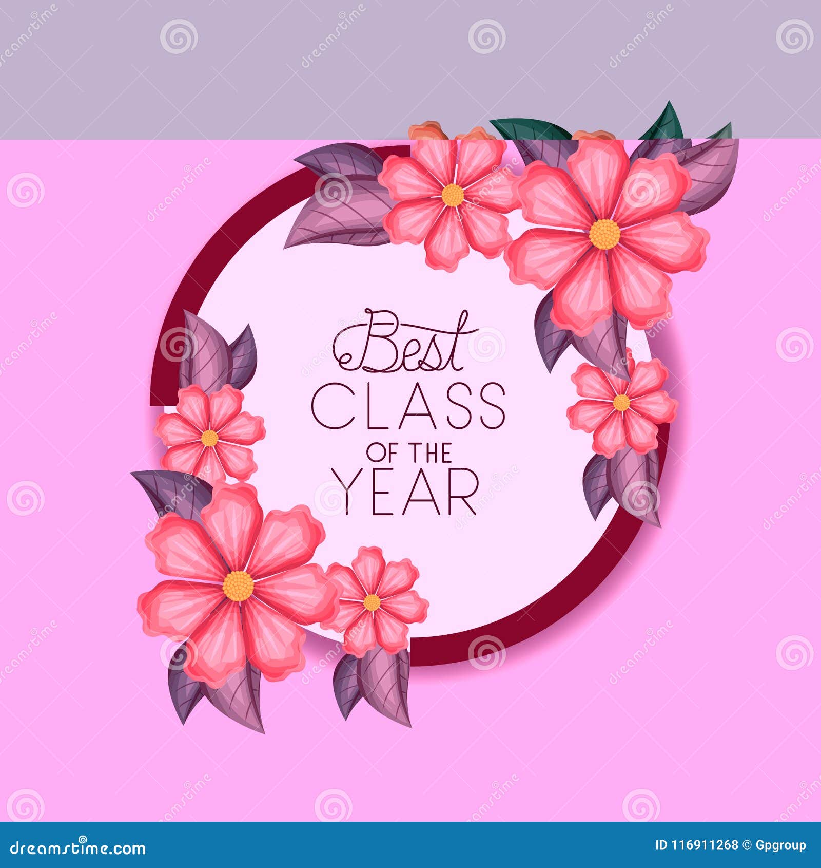 Class of the Year Circular and Floral Frame Stock Vector - Illustration ...
