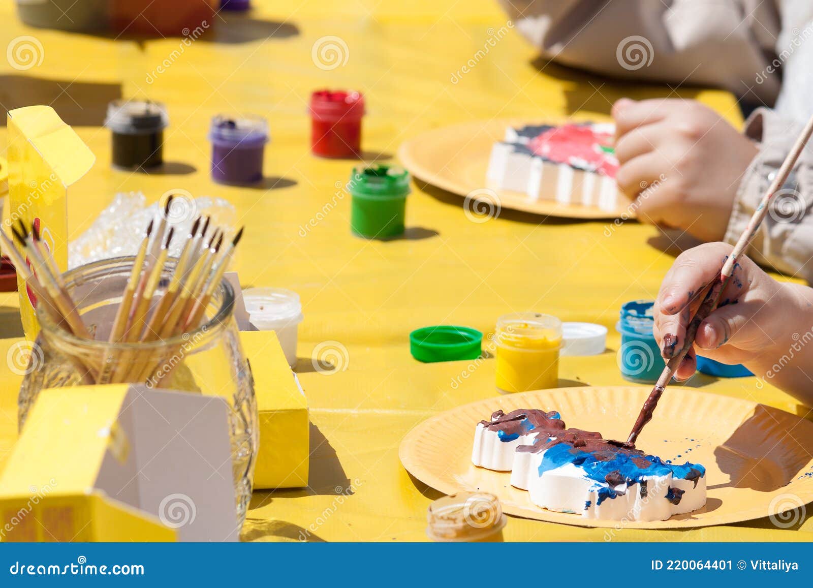 Classes of Drawing Art for Kids Outdoors Stock Image - Image of ...