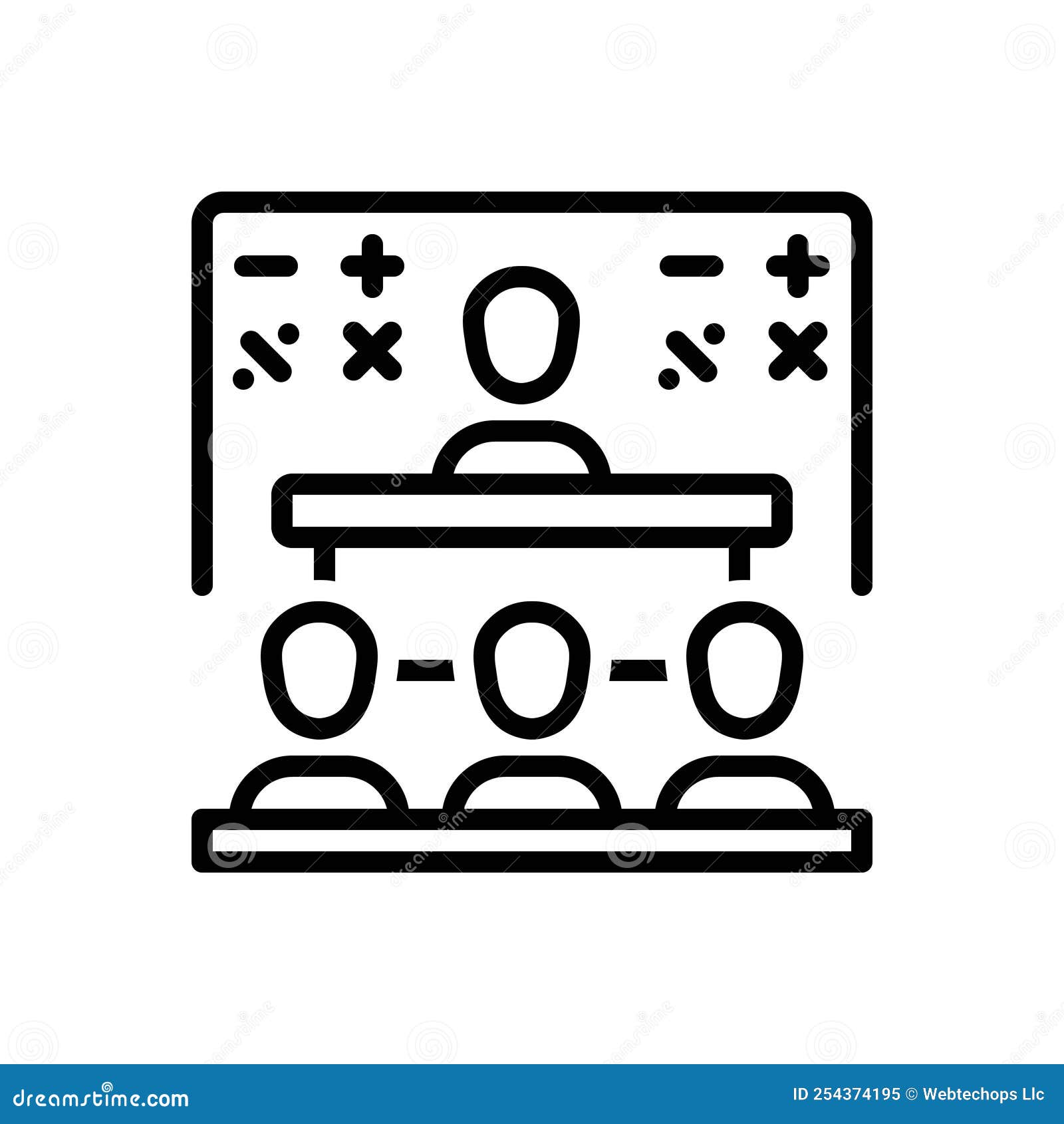 Black Line Icon for Classes, Classroom and Learner Stock Illustration ...