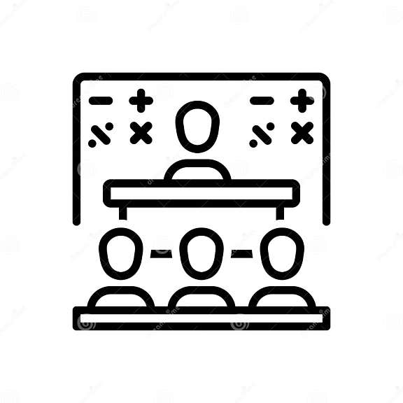 Black Line Icon for Classes, Classroom and Learner Stock Illustration ...